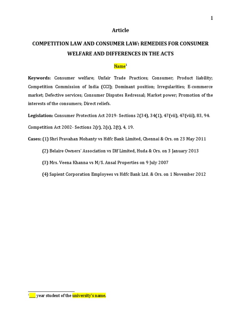 Remedies in Consumer & Competition Law | PDF | Consumer Protection | E ...