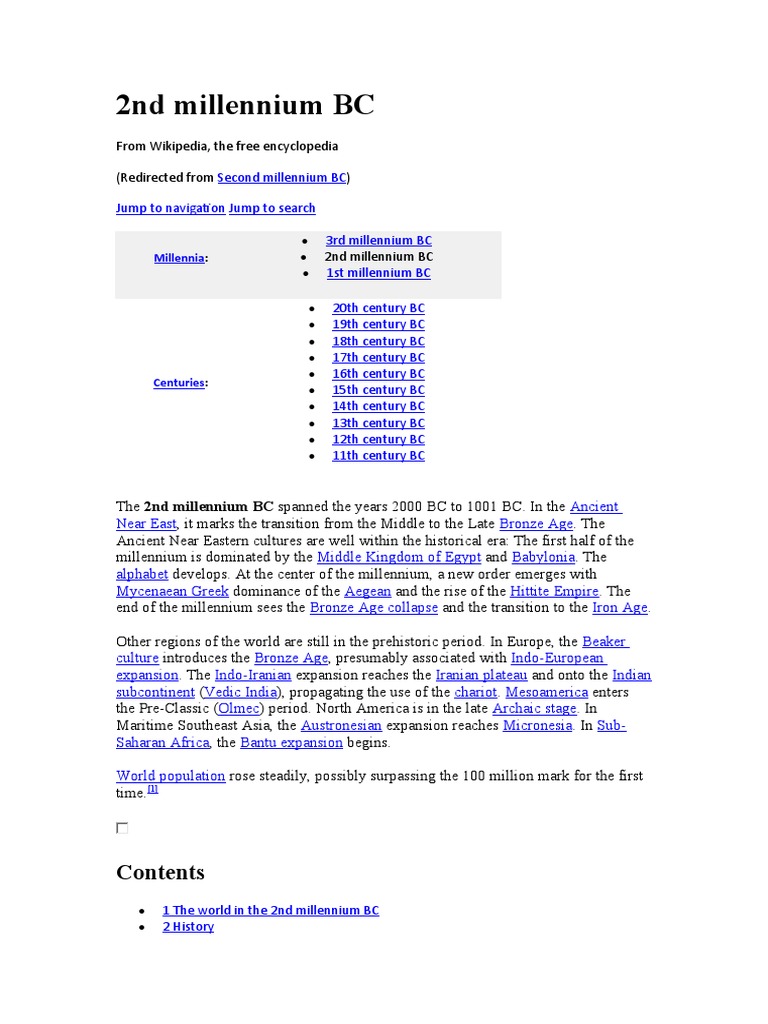 2nd Millennium BC | PDF | 2nd Millennium Bc | Archaeology