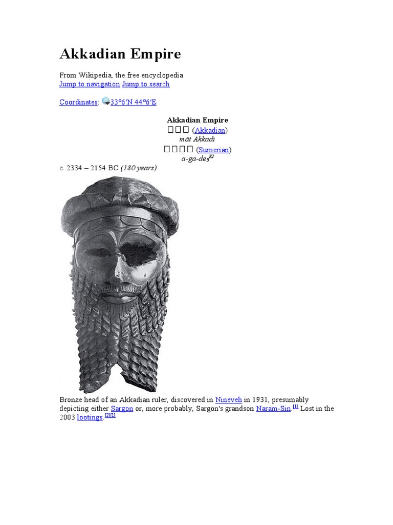 Akkadian Empire | PDF | Iron Age | 3rd Millennium Bc