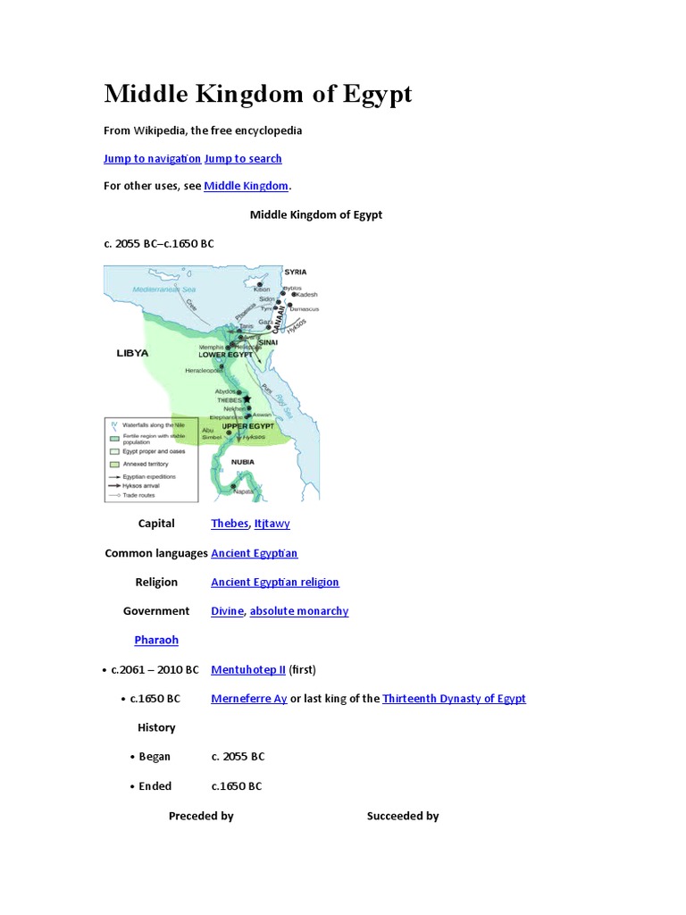 Middle Kingdom of Egypt Overview | PDF