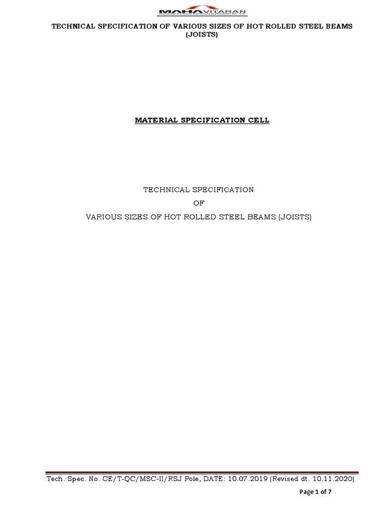 16tech Spec RSJ Pole 10.07.2019 Revised Dt. 10.11.2020 1 | PDF ...