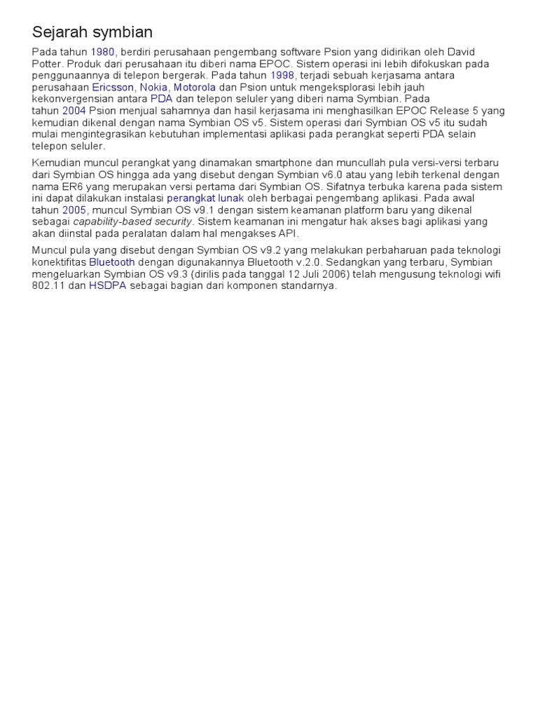 Sejarah Symbian | PDF