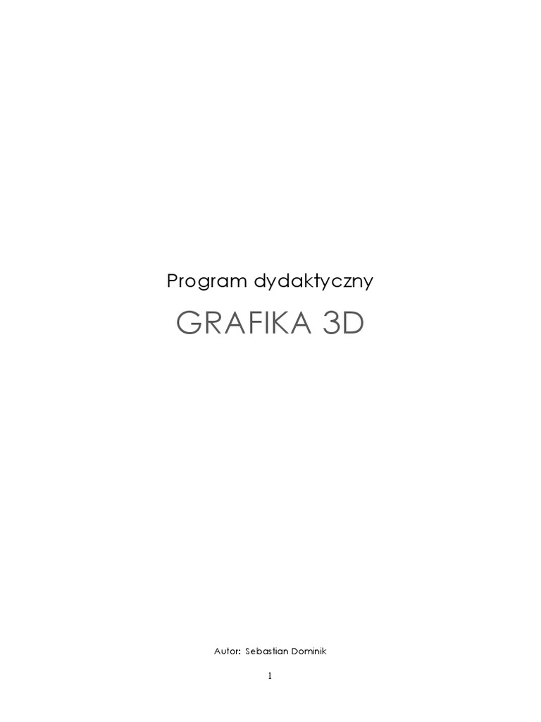 GRAFIKA 3D Syllabus DRIMAGINE Sebastian Dominik | PDF