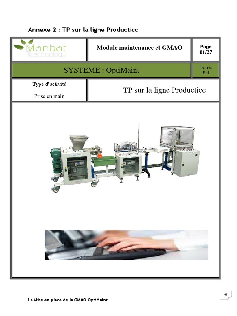 Mise en place de la GMAO OptiMaint | PDF | Microsoft Excel | Informatique