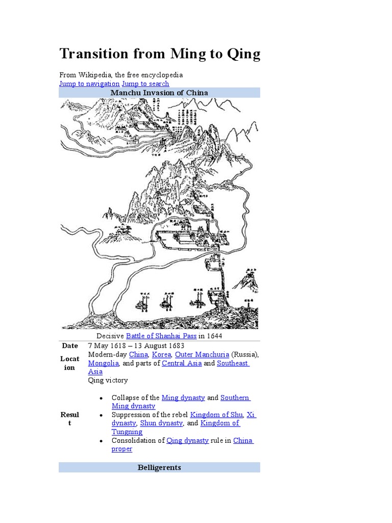 Transition From Ming To Qing | PDF | Qing Dynasty | China