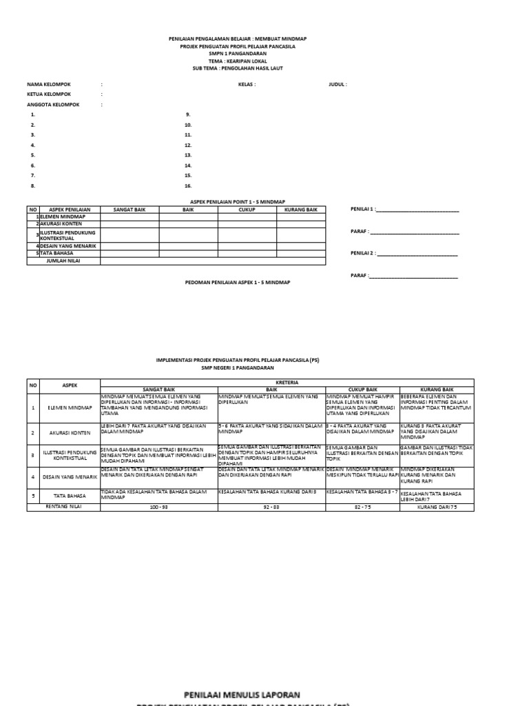 Format Penilaian P5 Pdf