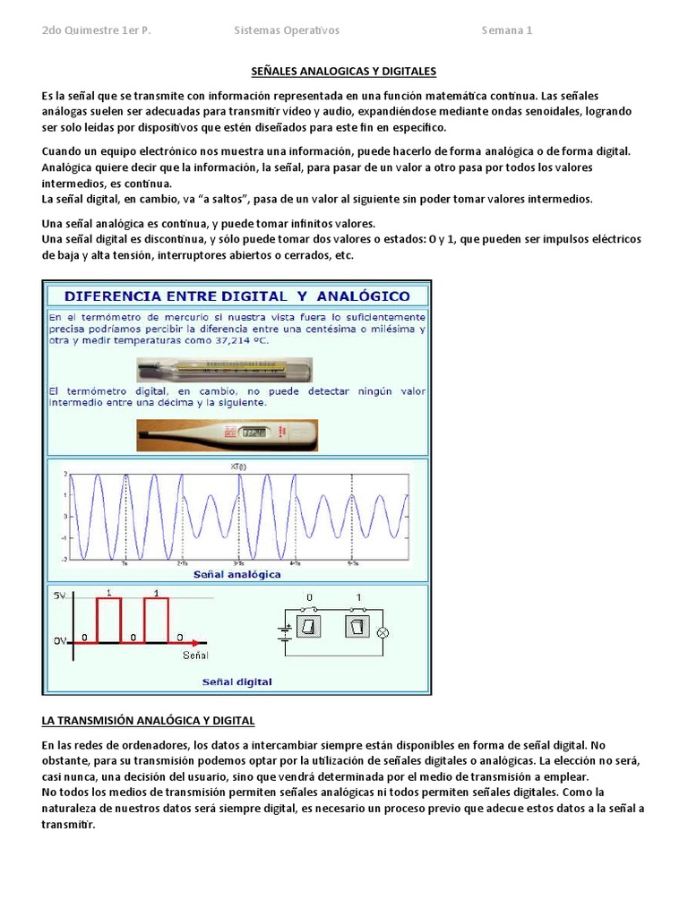 Señales Analogicas y Digitales | PDF