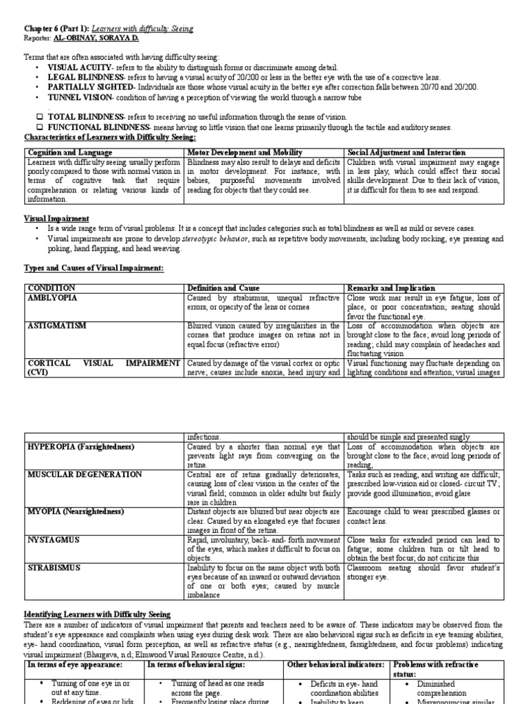 Fact Sheet | PDF | Visual Impairment | Human Eye