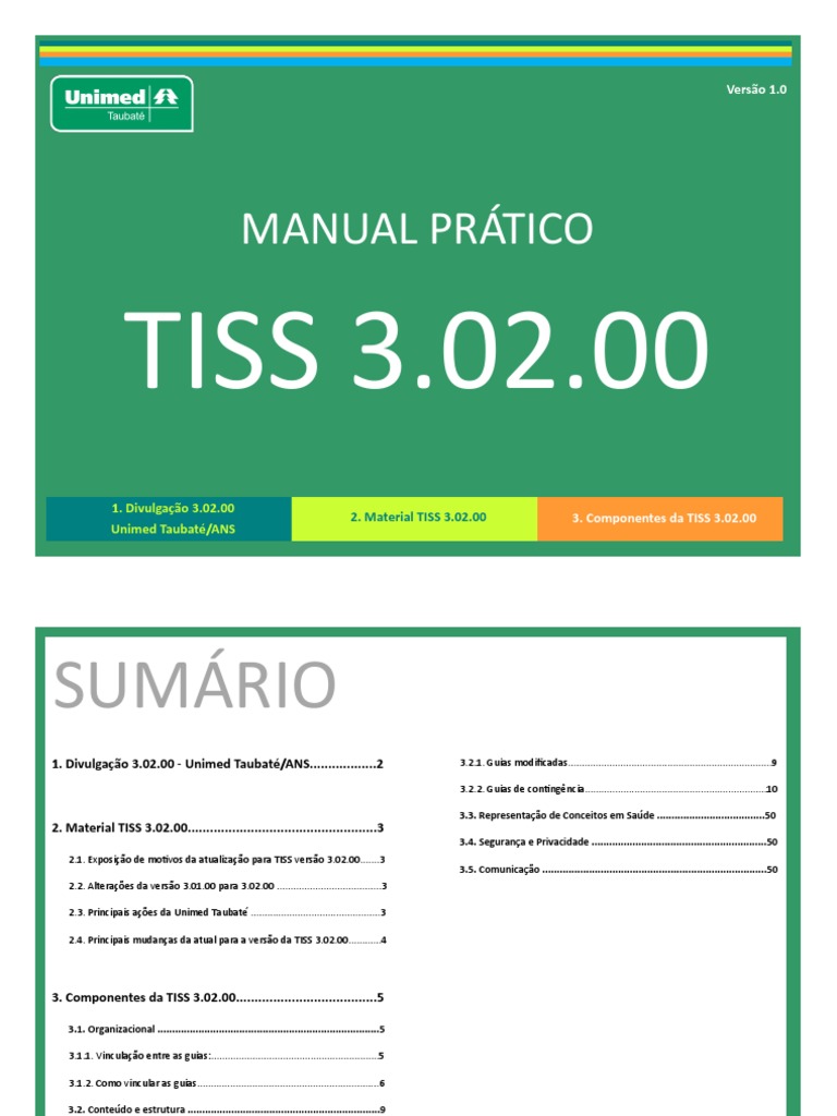 Manual Prático TISS v3.02 (Unimed) | PDF | Informática