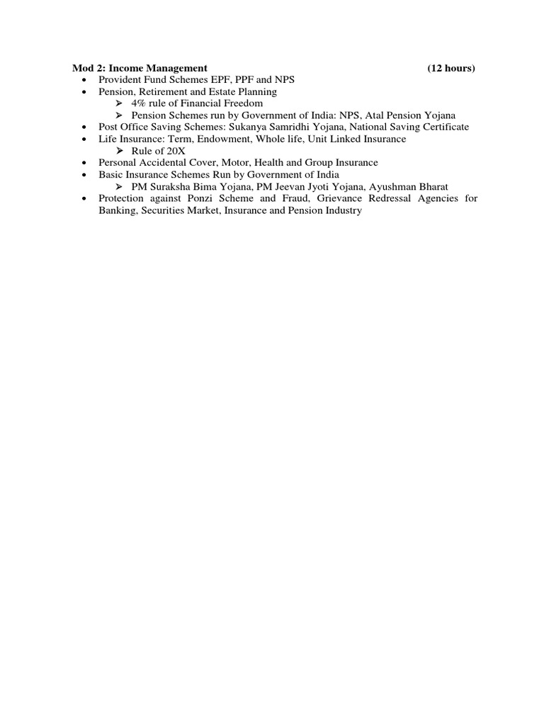 Mod 2 Income Management-3 | PDF | Cost Of Living | Insurance