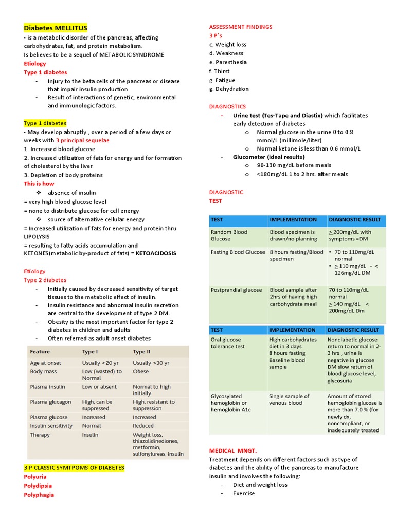 Diabetes MELLITUS | PDF | Hypoglycemia | Diabetes