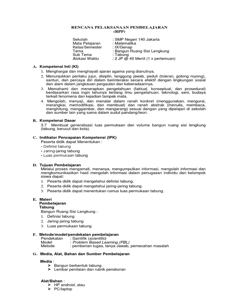 Bangun Ruang Sisi Lengkung BRSL | PDF