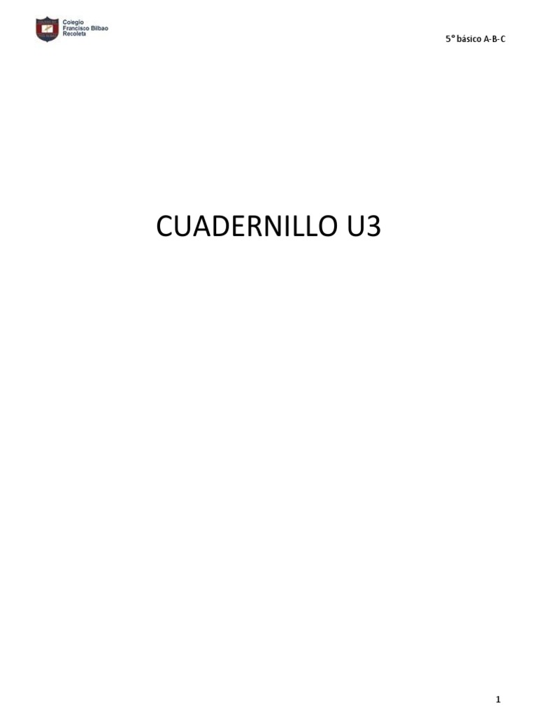 Cuadernillo U3 5° Leng | PDF