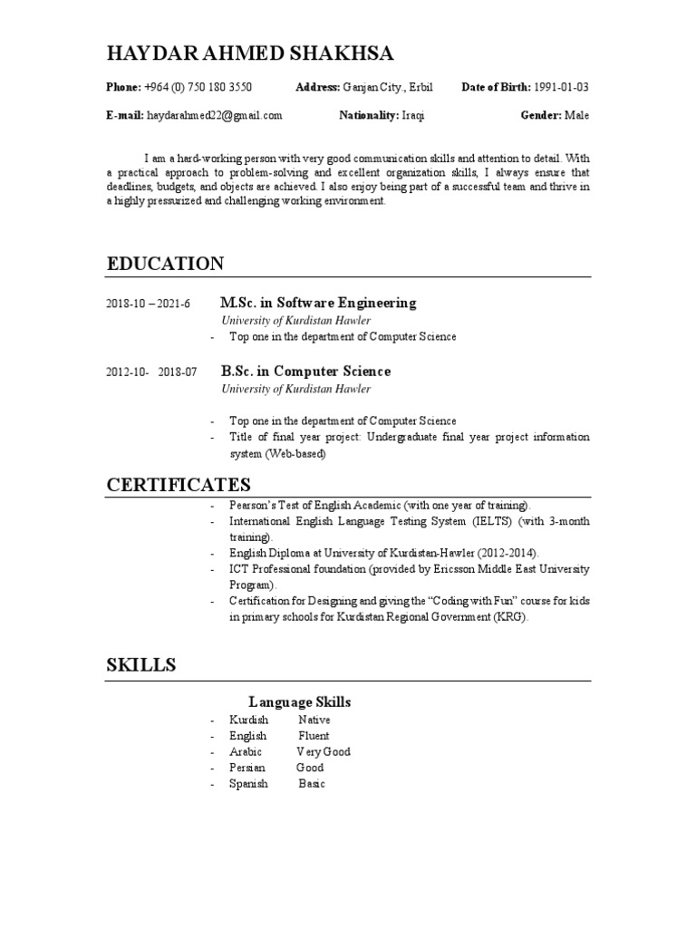 Aspiring Software Engineer with Strong Technical and Soft Skills Seeks New Opportunities | PDF ...