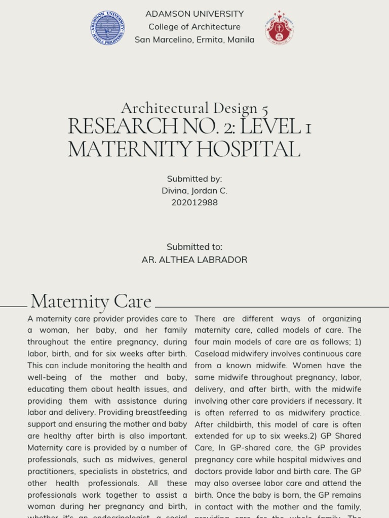 Maternity Hospital Design Guidelines | PDF | Midwife | Midwifery