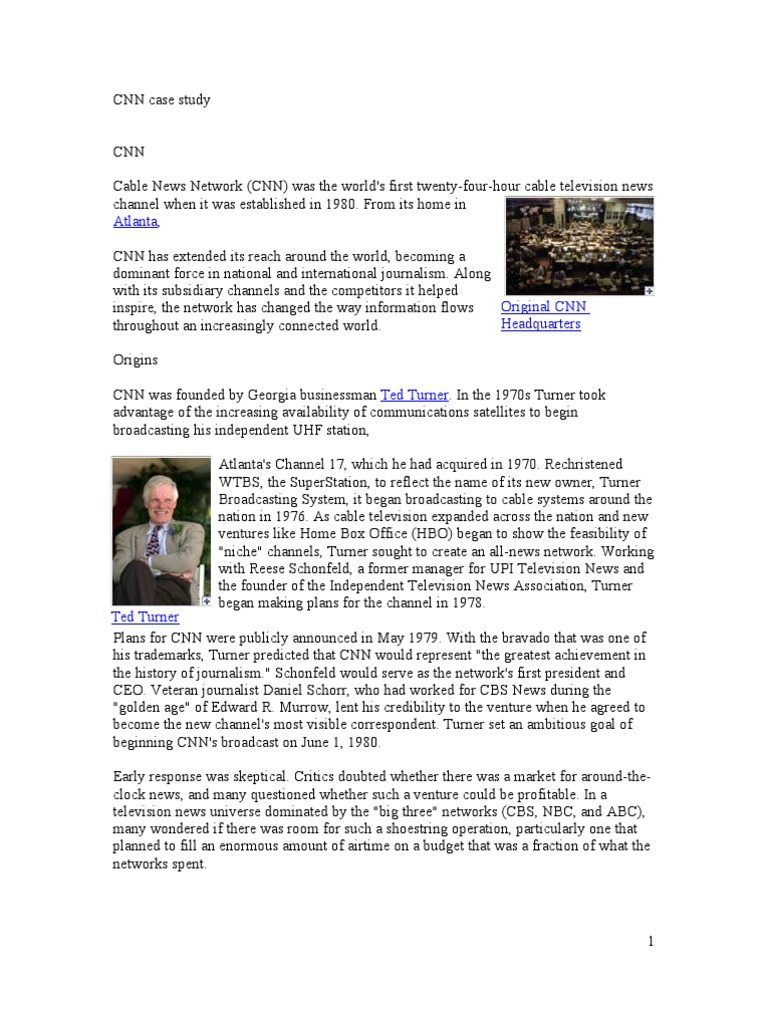 CNN Case Study | PDF | Cnn | Mass Media