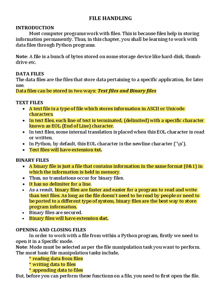 An In-Depth Guide to File Handling in Python | PDF | Comma Separated Values | Computer File