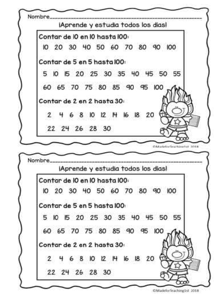 Contar de 10 en 10 | PDF