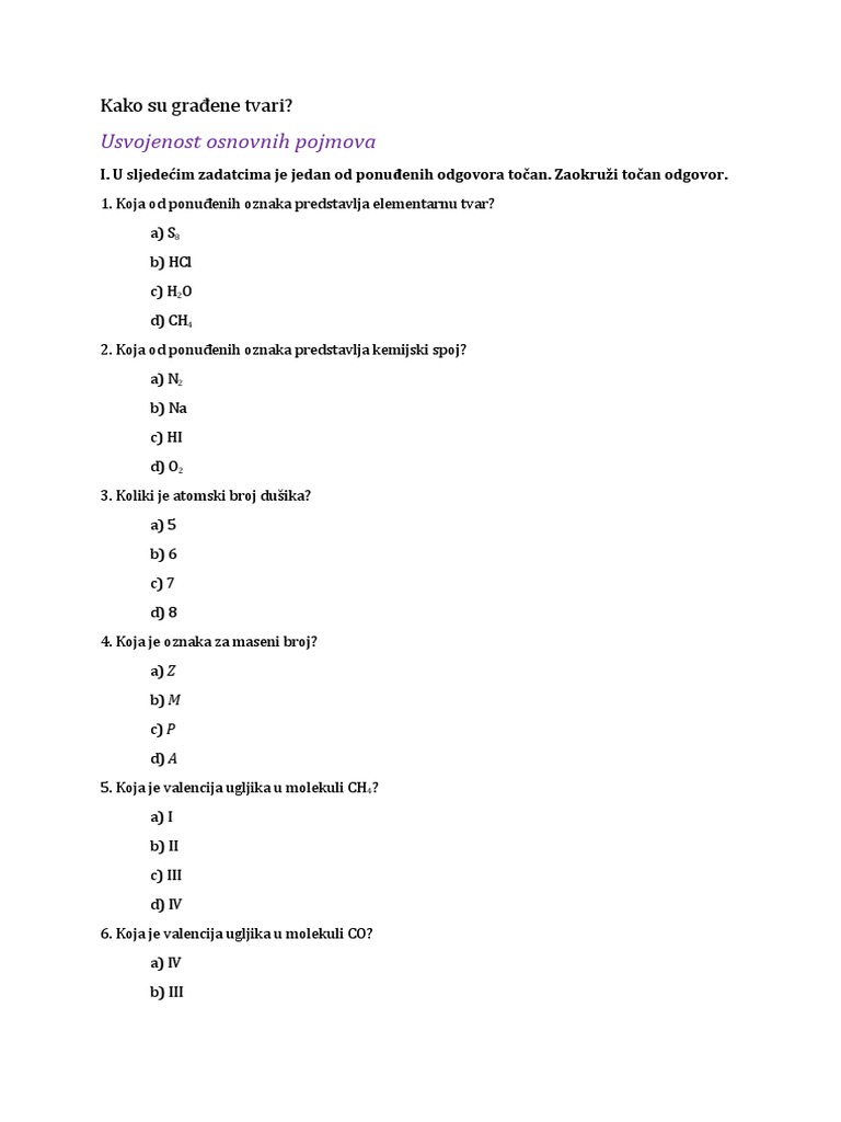 Kako Su Građene Tvari | PDF