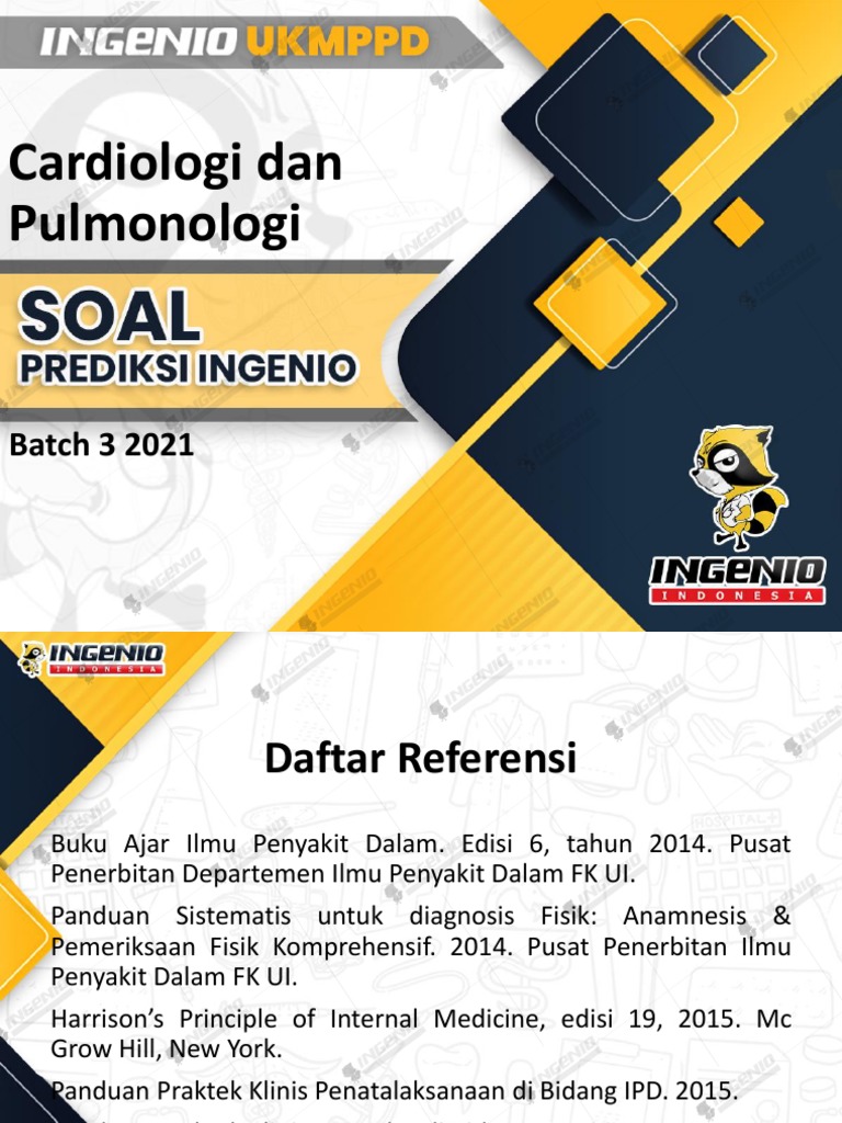 Cardiopulmonologi - Ingenio - Soal Prediksi - Batch 3 2021.Pptx - U | PDF
