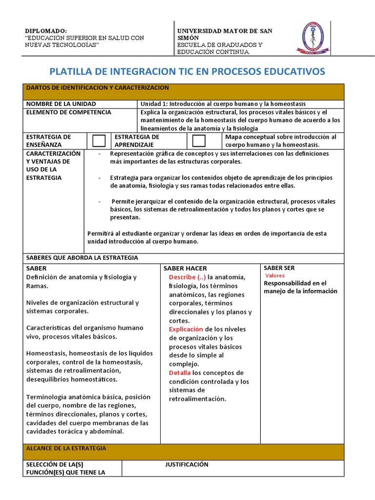 Unidad 1 Introduccion Al Cuerpo Humano Pdf Evaluación Homeostasis