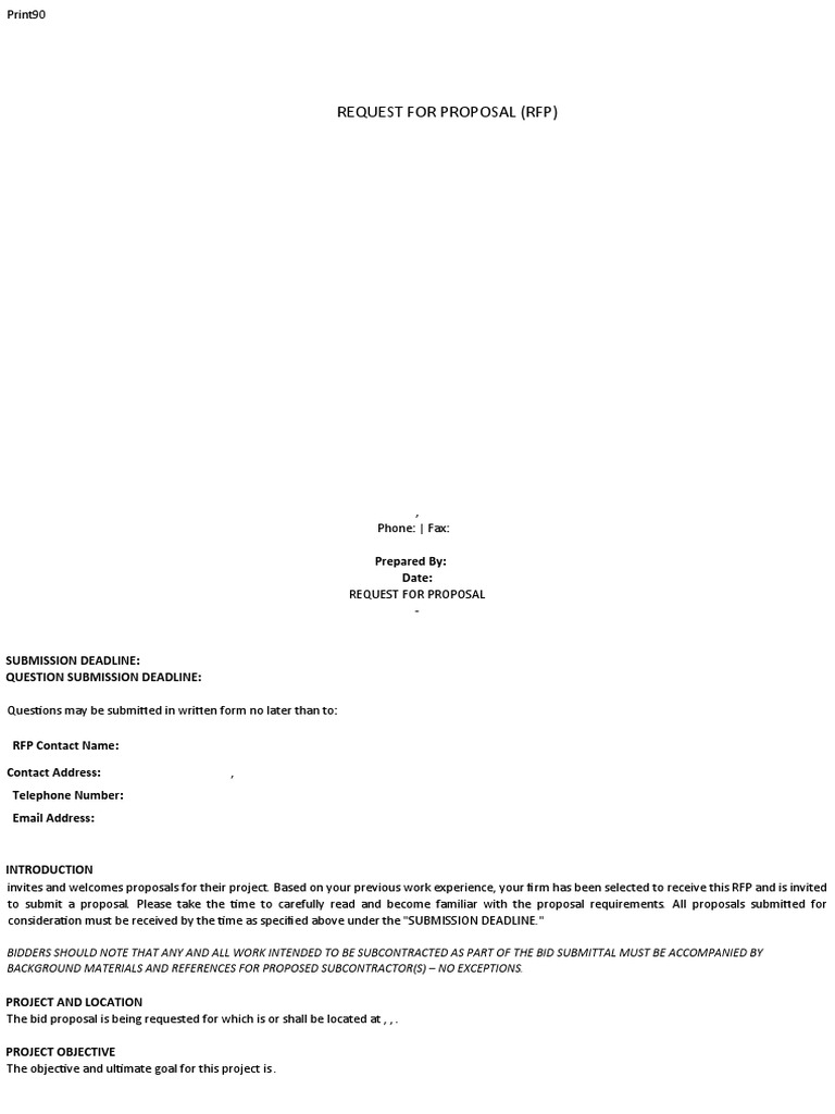 Request For Proposal FREE | PDF | Request For Proposal | Business