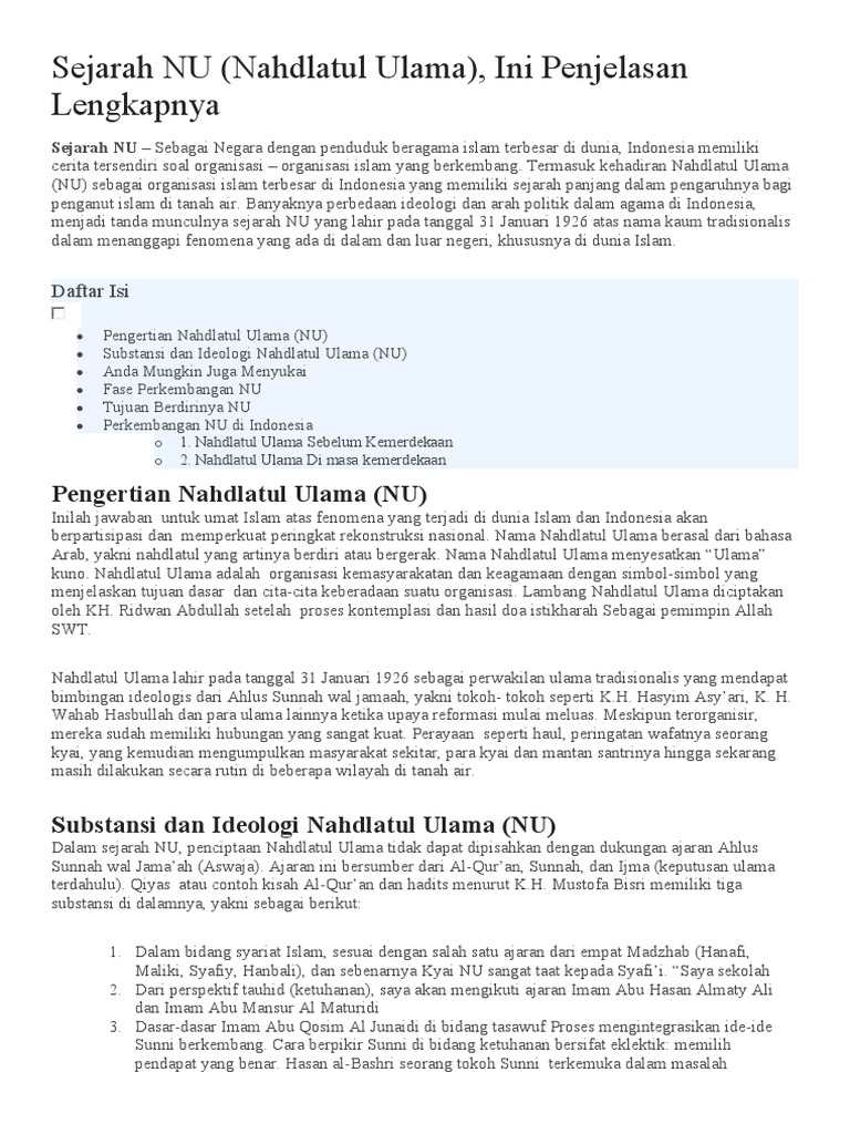 Sejarah NU | PDF