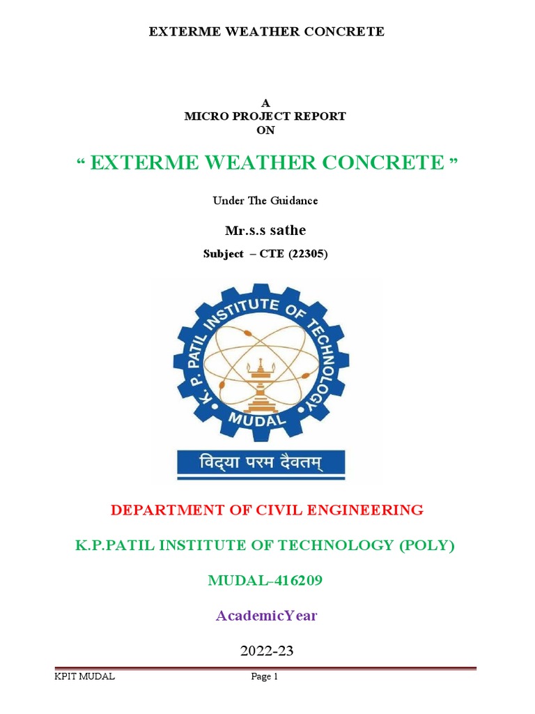 Extreme Weather Concrete (CTE) | PDF | Concrete | Cement
