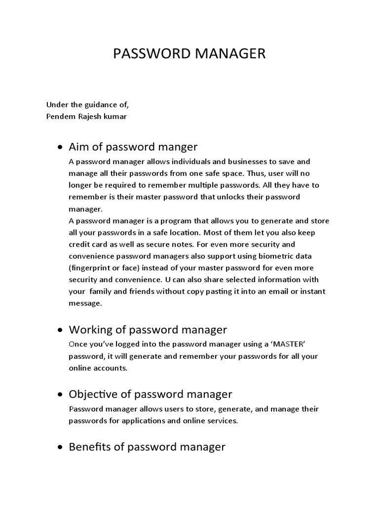 Password Manager Ppt 2 Pdf Password Security