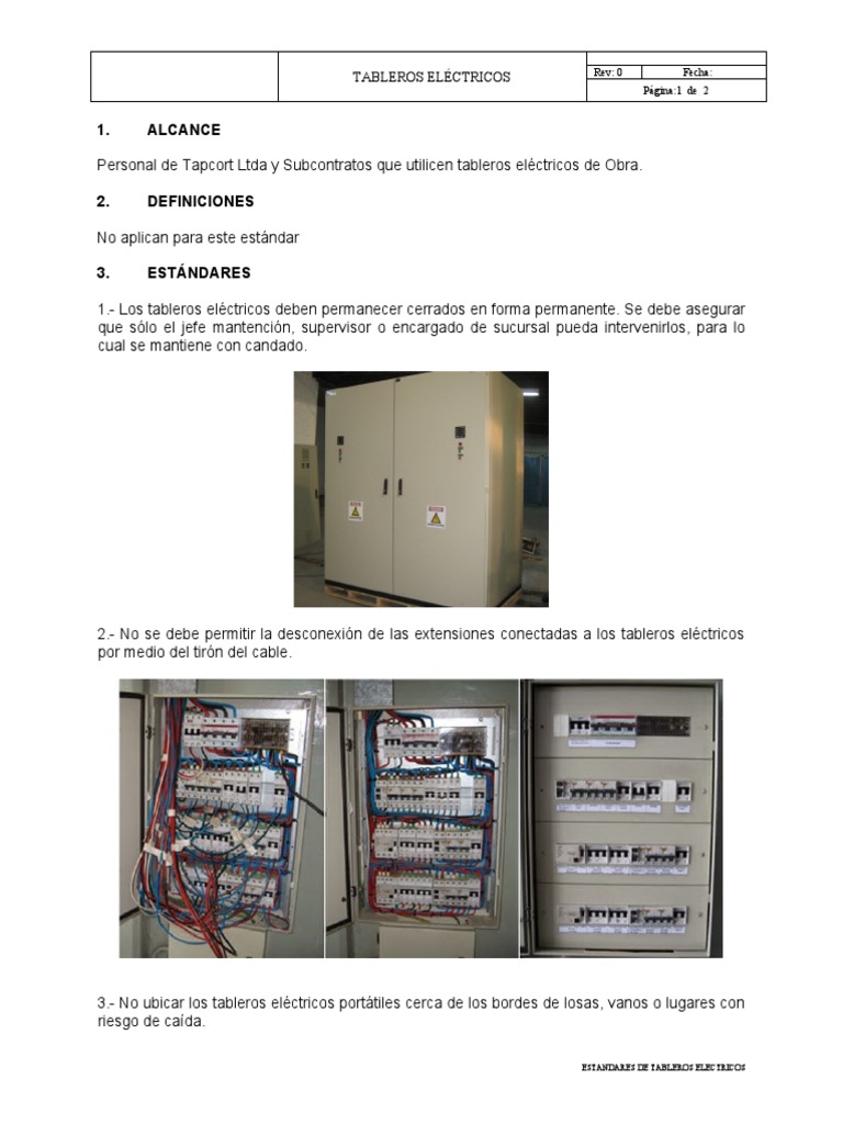 Estándares de Tableros Eléctricos | PDF