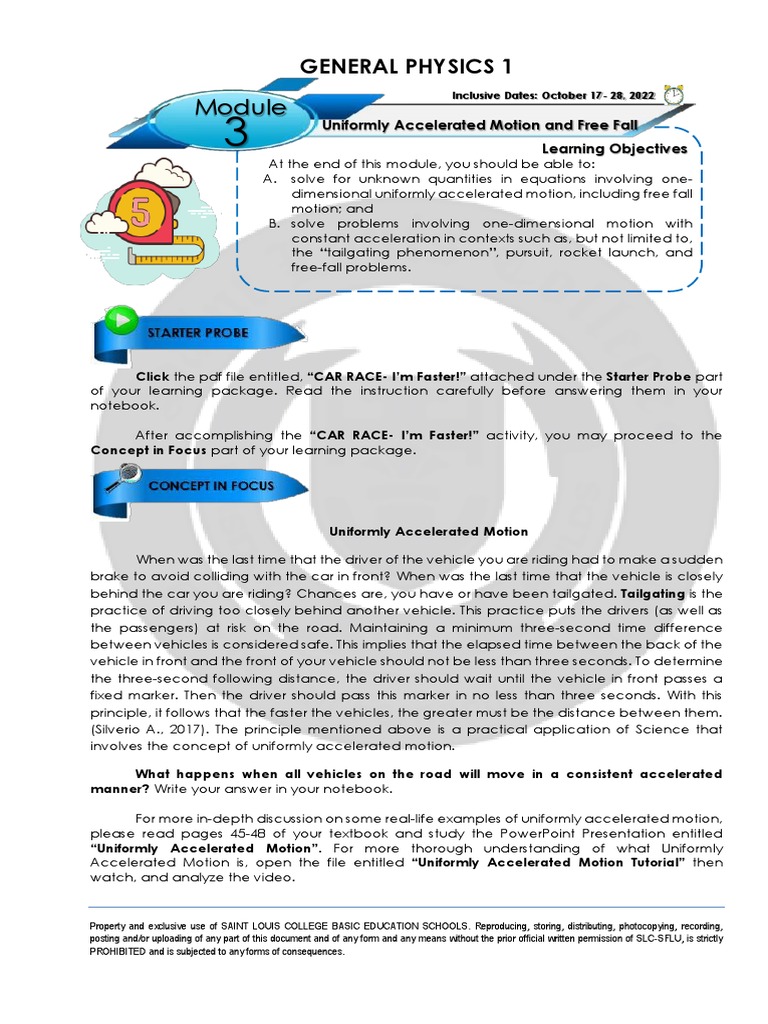 UAM and Free Fall | PDF