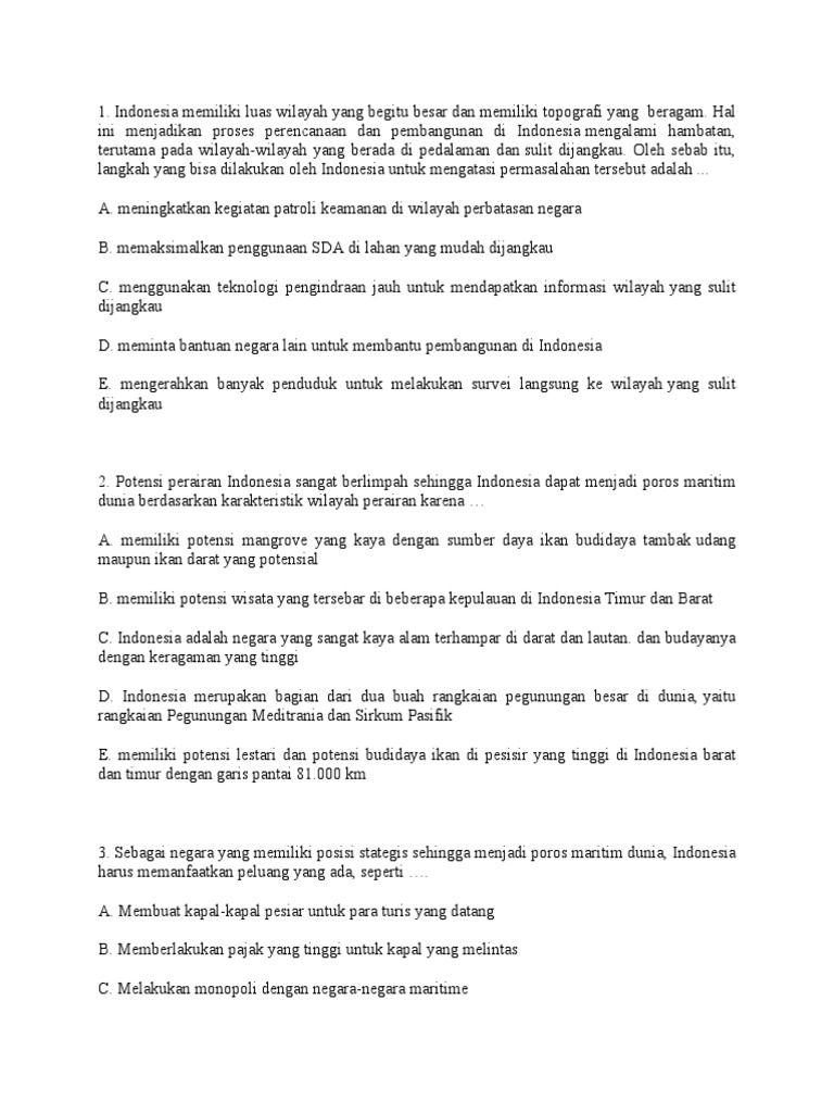 Soal Geografi Xi Ganjil | PDF