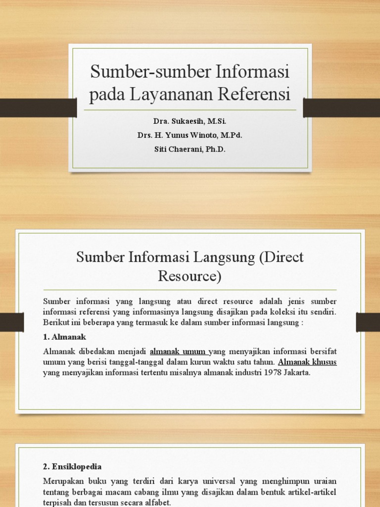 Sumber-Sumber Informasi Pada Layanan Referensi | PDF