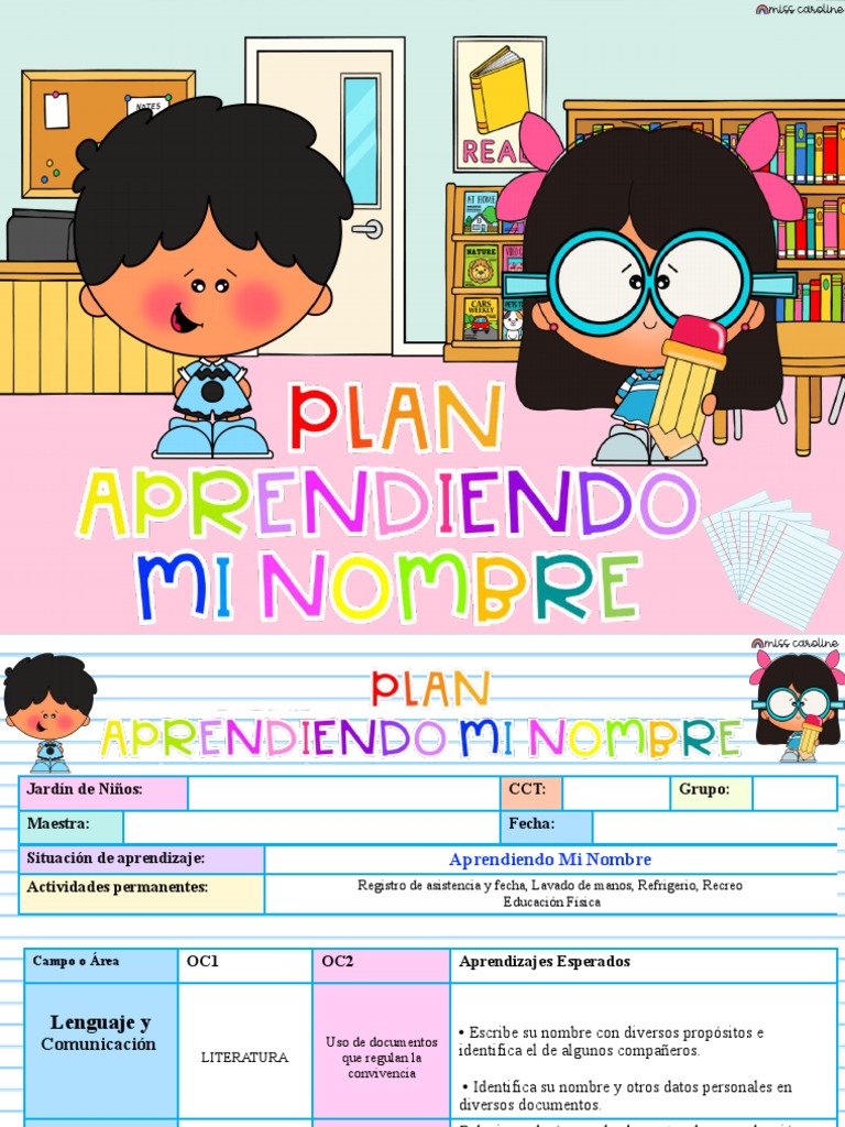 PLan Mi Nombre Es NOVIEMBRE 3-9 | PDF | Educación de la primera infancia