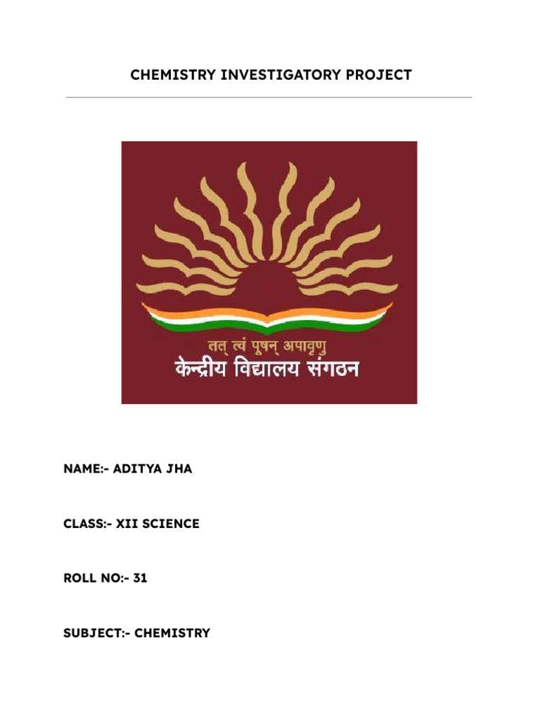 Chemistry Investigatory Project | PDF | Distillation | Chemistry