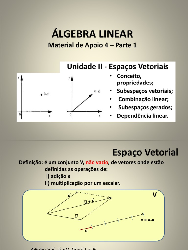 Espaço Vetorial Parte 1 Pdf Espaço Vetorial Mapa Linear