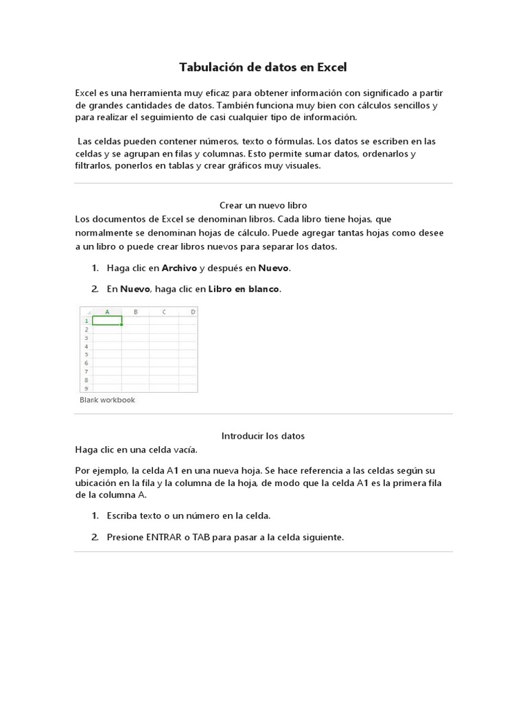 Excel - Explicación Tabulación de Datos | PDF | Microsoft Excel | Informática