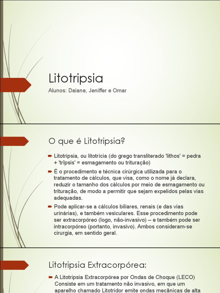 Litotripsia | PDF | Cirurgia | Especialidades médicas
