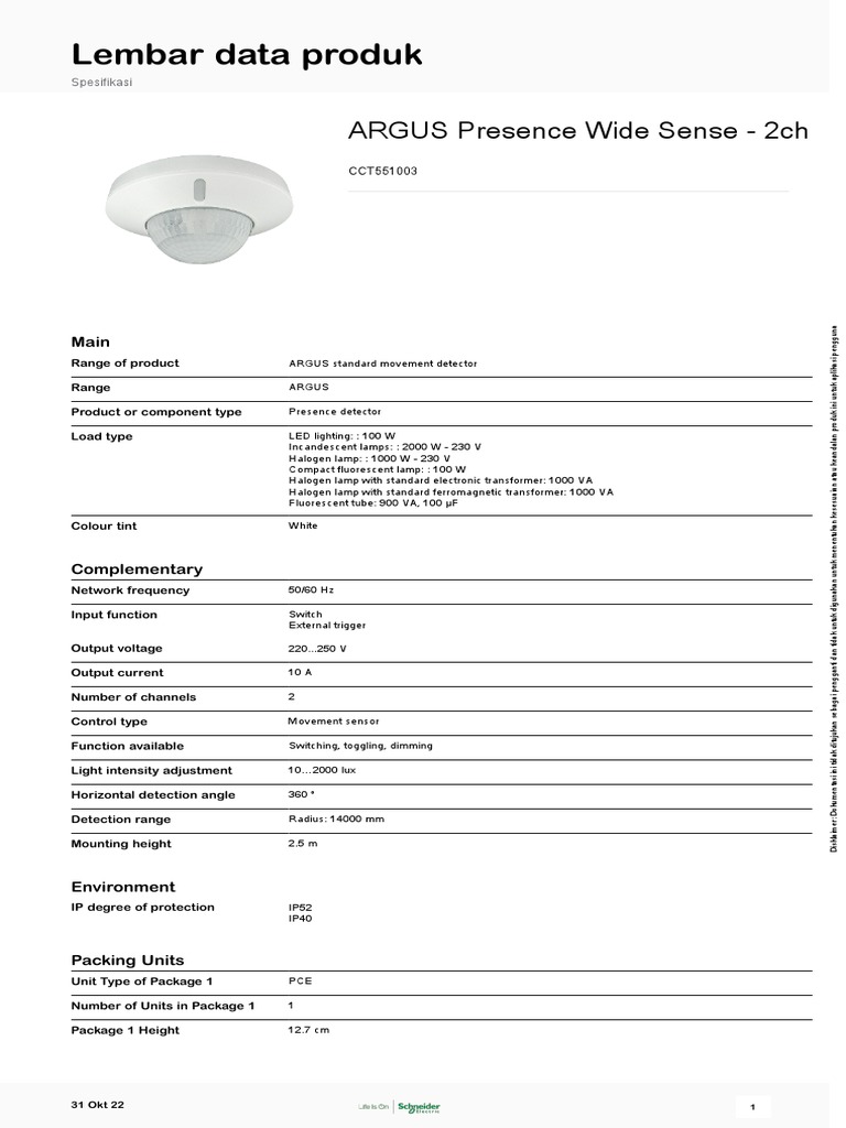 ARGUS - Motion Sensor - CCT551003 | PDF | Fluorescent Lamp | Compact ...