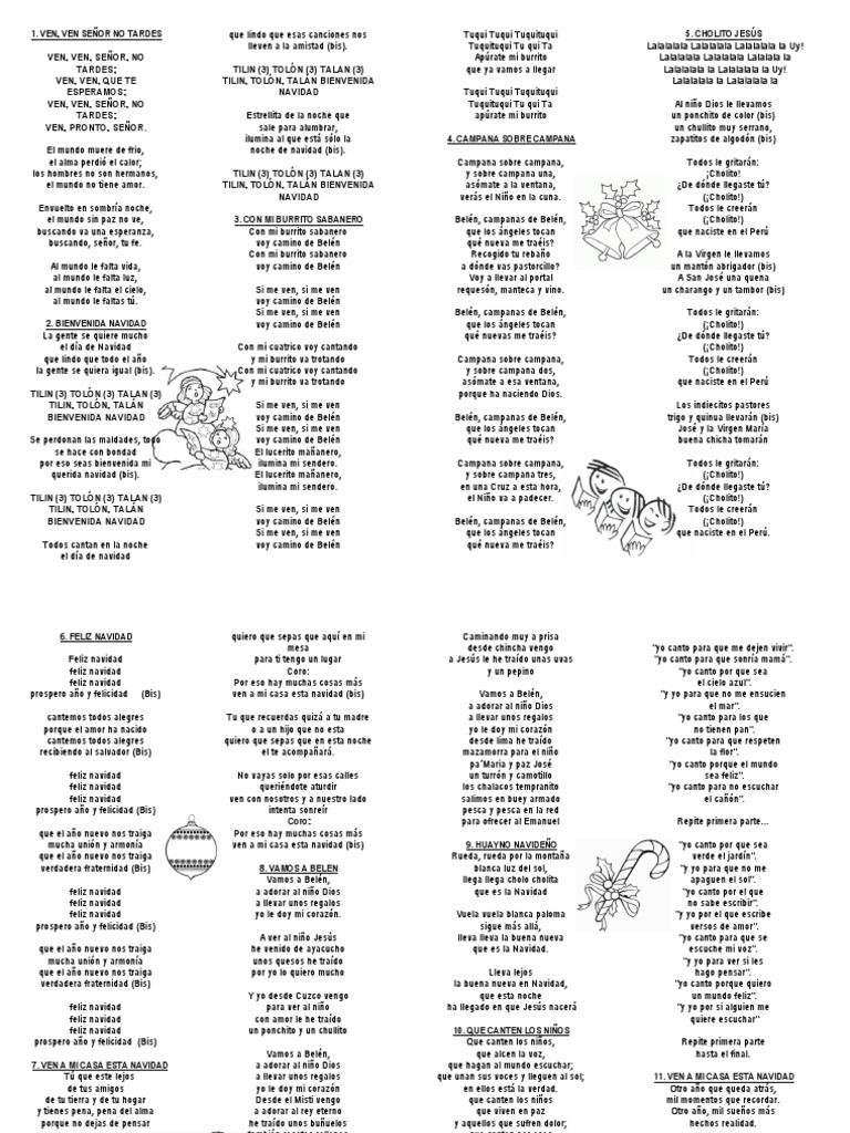 Villancicos Pdf Navidad Nochebuena