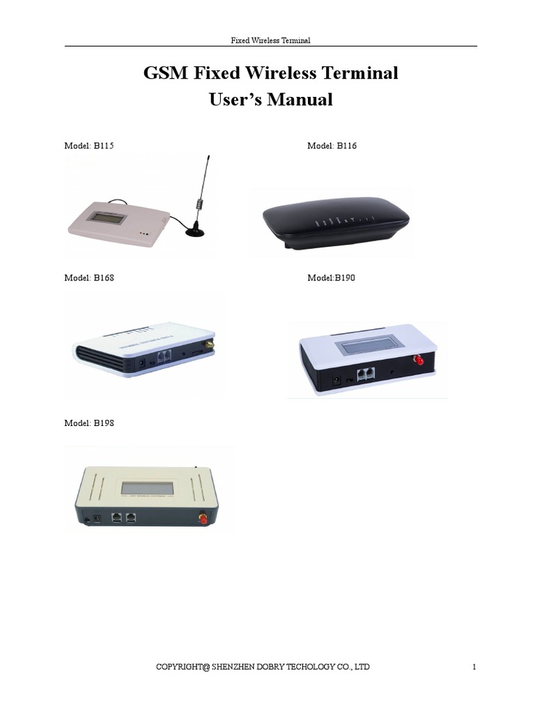 DOBRY Wireless Gateway FWT User Guide | PDF