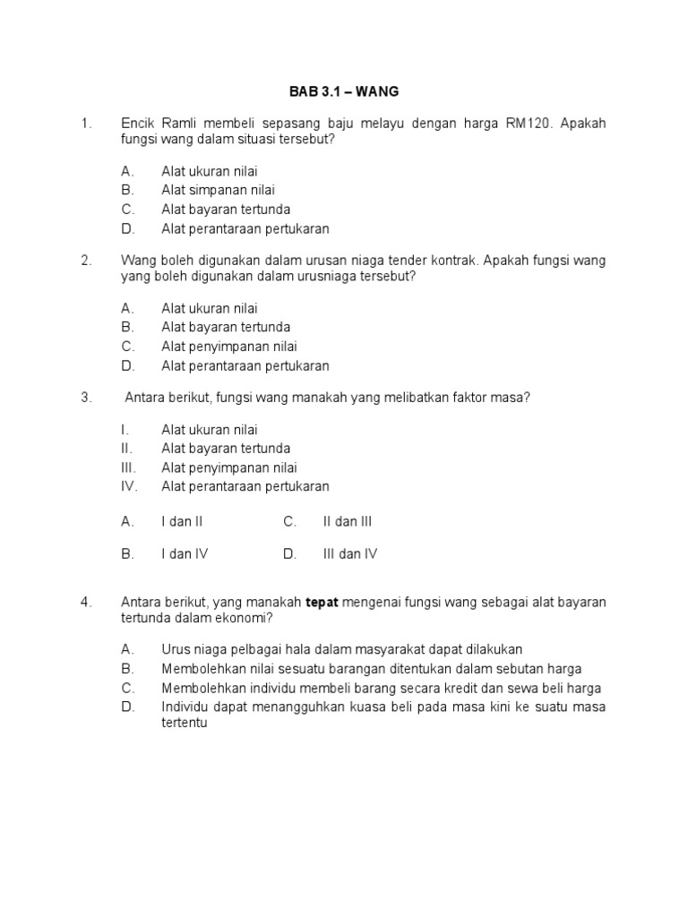 Latihan Wang F4 | PDF