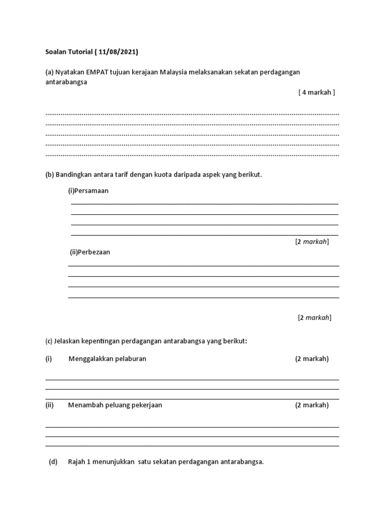 Soalan Tutorial (PAB) | PDF