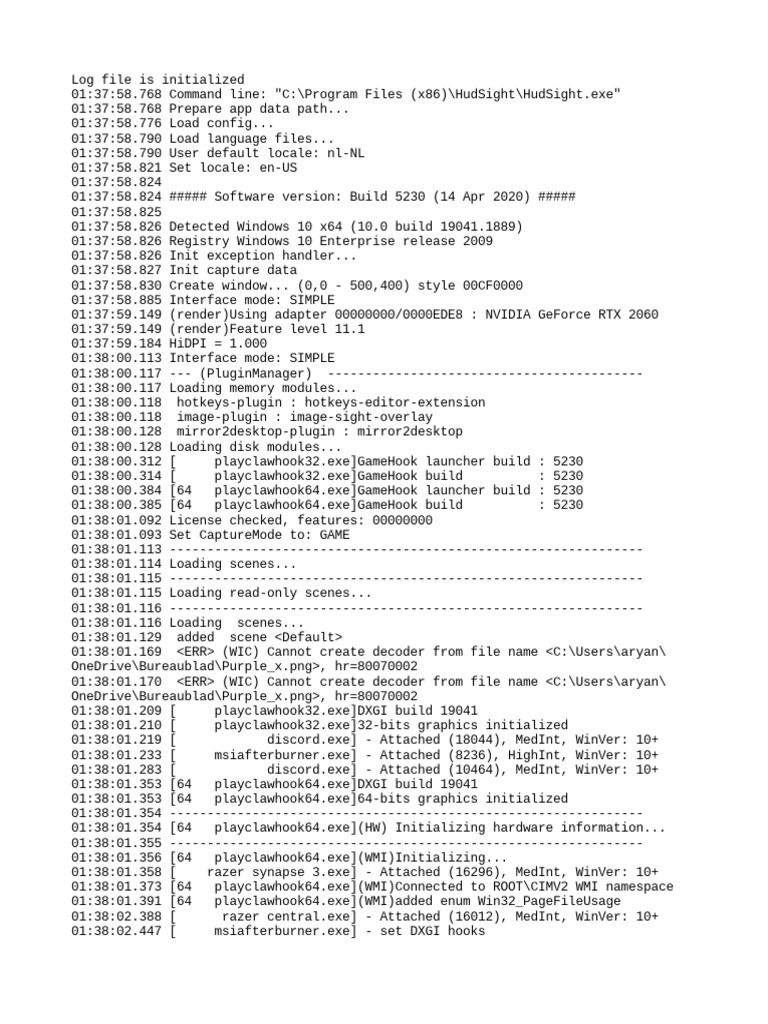 Log File Tracking The Initialization And Shutdown Of An Application And Its Interactions With
