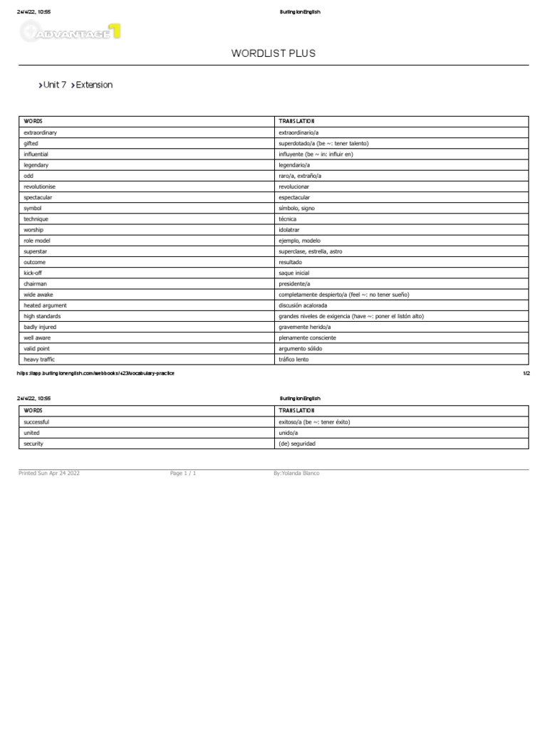 Unit 7 Extension | PDF