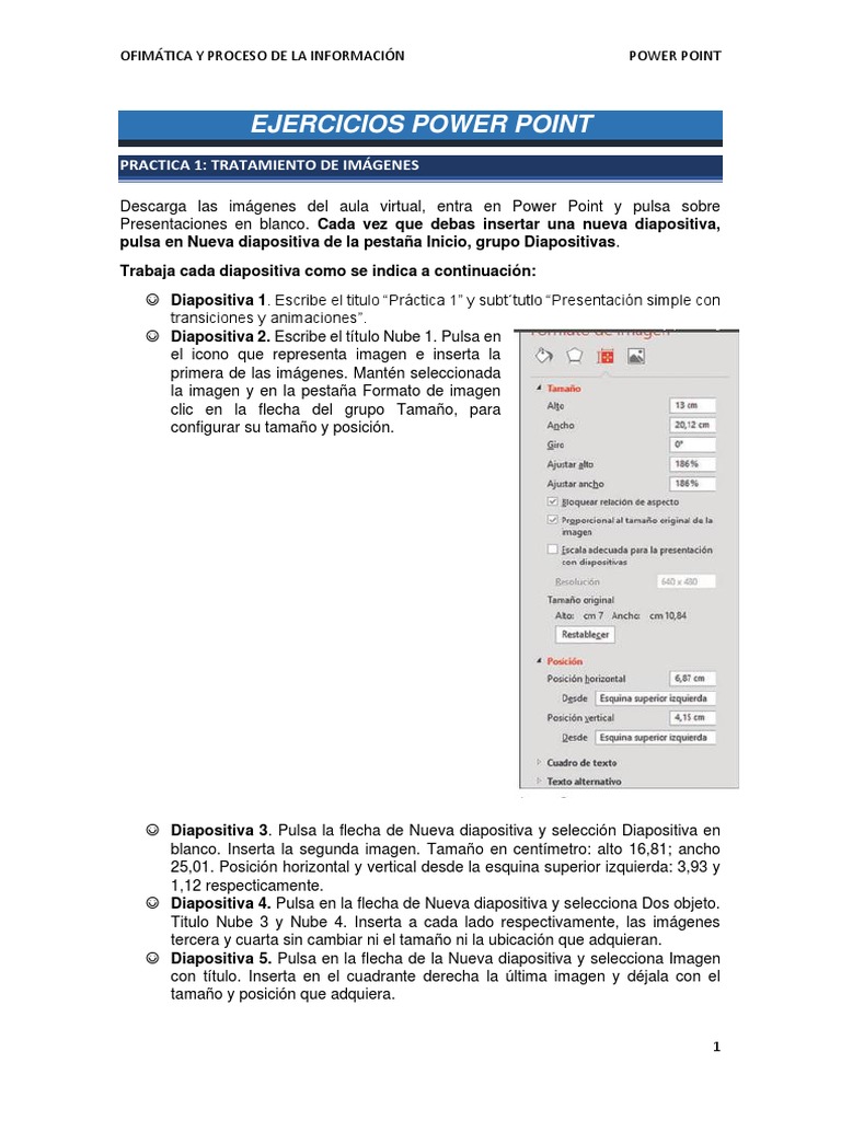 Ejercicios Power Point | Descargar gratis PDF | Microsoft PowerPoint | Informática