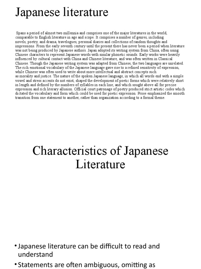 Overview of Japanese Literature History | PDF | Haiku | Japanese Language