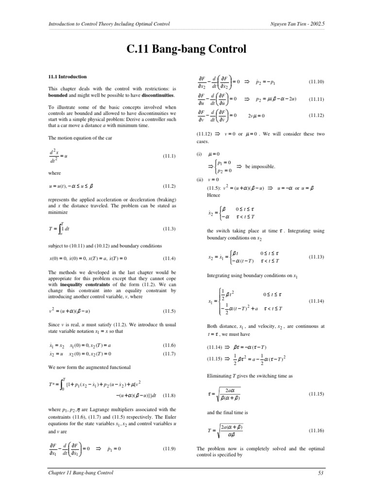Introduction To Control Theory Including | PDF