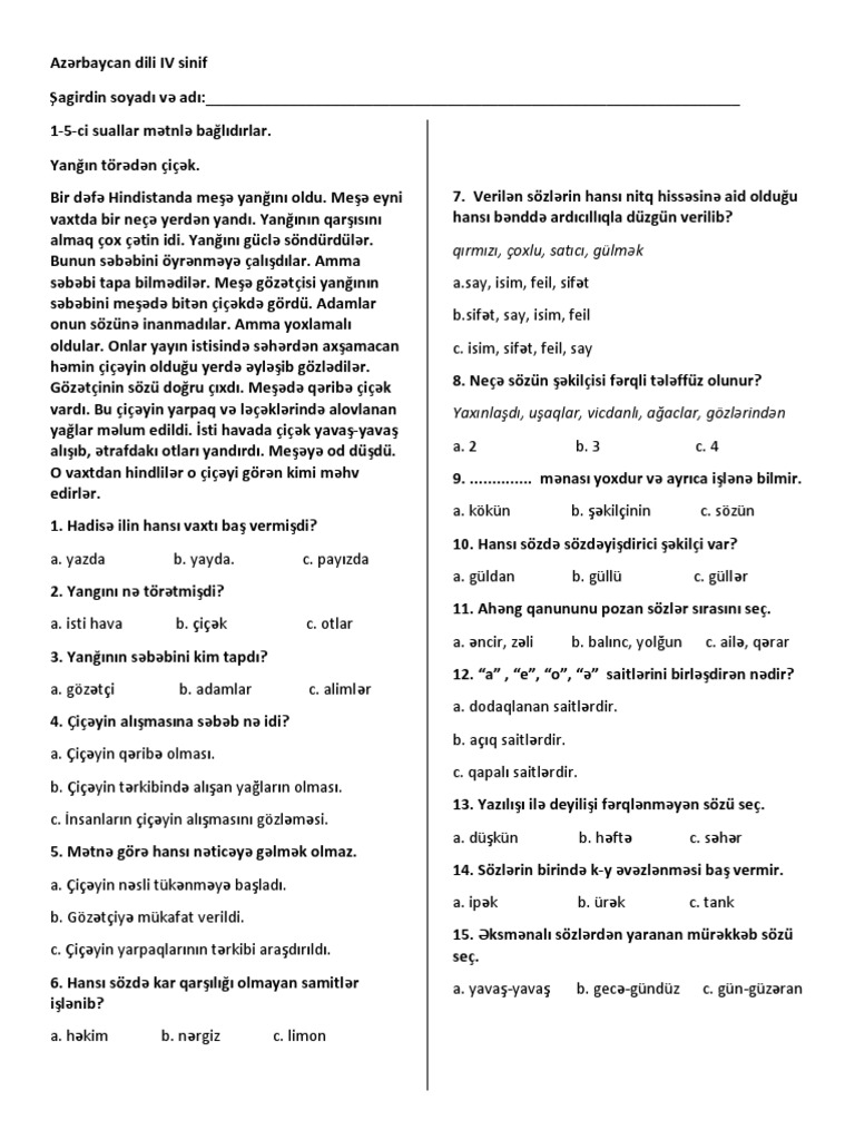 4.monitorinq IV Sinif. .Docx | PDF