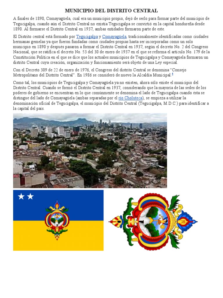Municipio Del Distrito Central | PDF